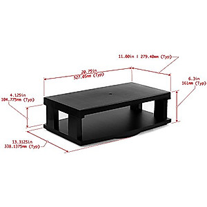 Aleratec Heavy Duty TV Stand 2-Tier | For Flat LCD/LED TV Rotating Swivel Stand 2-Tier up to 132 lbs | 20.75in x 11in | Home Theatre, Monitor, Desktop, TV & Gaming Console Stand | 360° Rotation Swivel Rack Television Stand