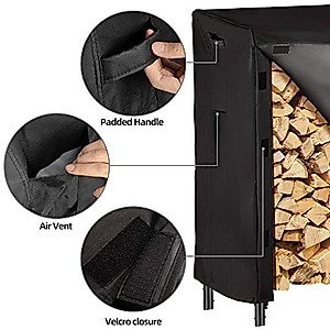 Amagabeli 8ft Firewood Log Rack Cover Bundle Firewood Rack Indoor Carrier Metal