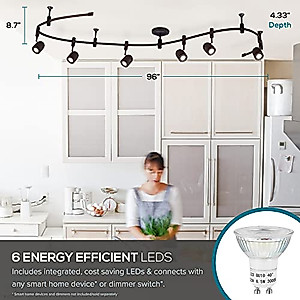 Catalina Lighting 96" Transitional 6-Light Integrated LED Flex Track Ceiling Light, Oil Rubbed Bronze