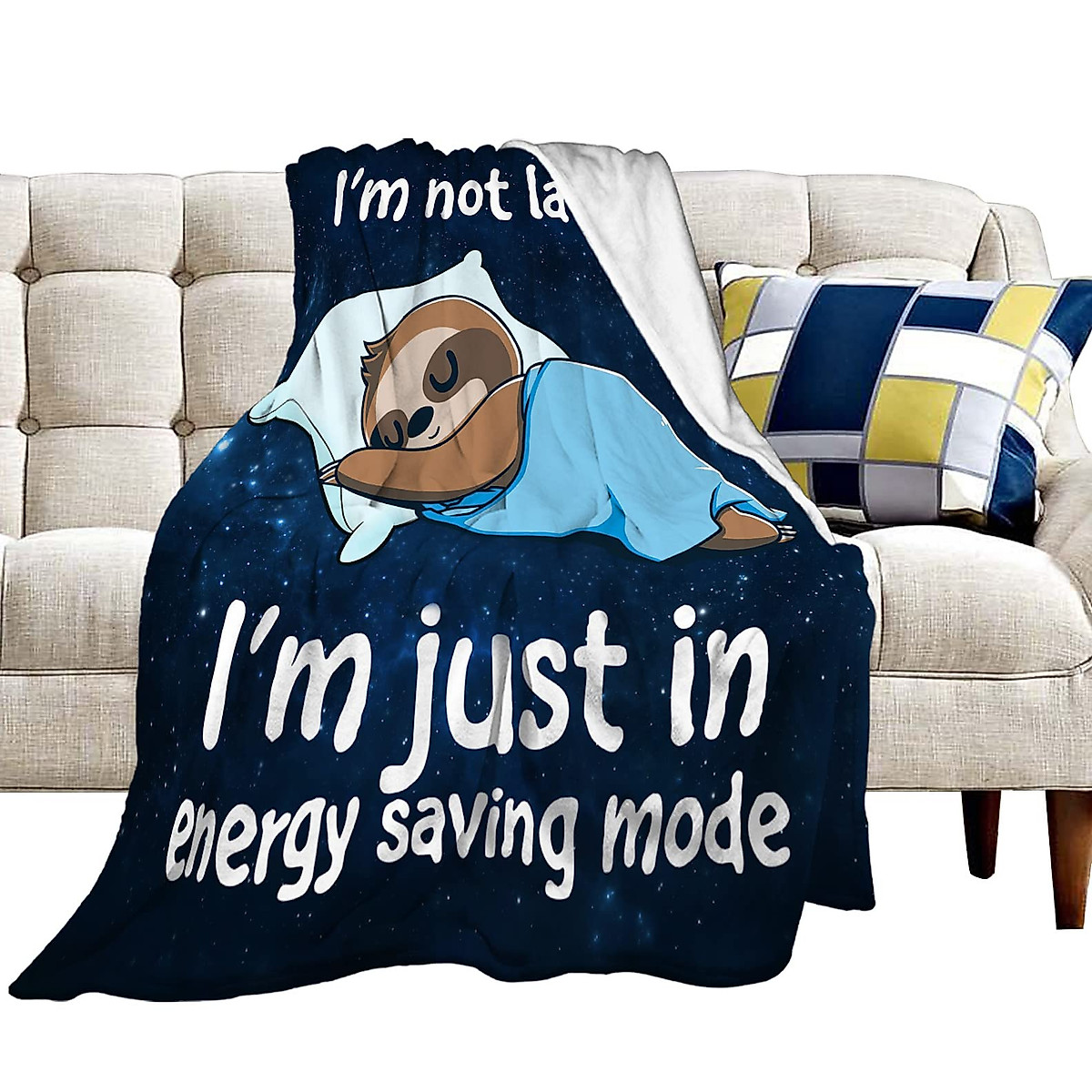 Cute Sloth Blanket Funny Sloth Decor Animal Throw Blanket Sloth Gifts for Girls Boys Super Warm Soft Plush Lightweight Fleece Flannel Blanket Winter Couch Bedding Blanket for Kids Baby Women 40"x50"