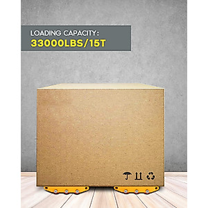 GCCSJ 15T Machinery Skate Dolly, 33000lbs Machinery Moving Skate Machinery Mover Skate with Non-Slip Belt and 9 PU Rollers, Dolly Machinery Skate for Industrial Moving Equipment