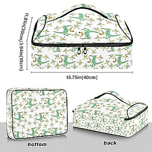 Kcldeci Insulated Thermal Food Carrier Insulated Casserole Carrier for Hot or Cold Food,Crocodiles Frogs Tropical Plants Insulated Tote Bag for Potluck Cookouts Parties Picnic,Lasagna Lugger