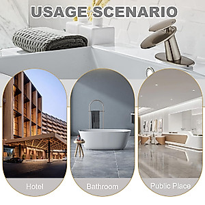 Wovier Brushed Nickel Waterfall Bathroom Sink Faucet,Single Handle Single Hole Brass Lavatory Vanity Faucet,Slanted Body Basin Mixer Tap with Supply Hose