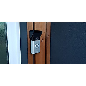 RingDoorbell 1/2/3/4 2nd Gen & 3 Plus Rain Sun Cover Hood Weather Shield Glare Protector No Drilling Needed, Black