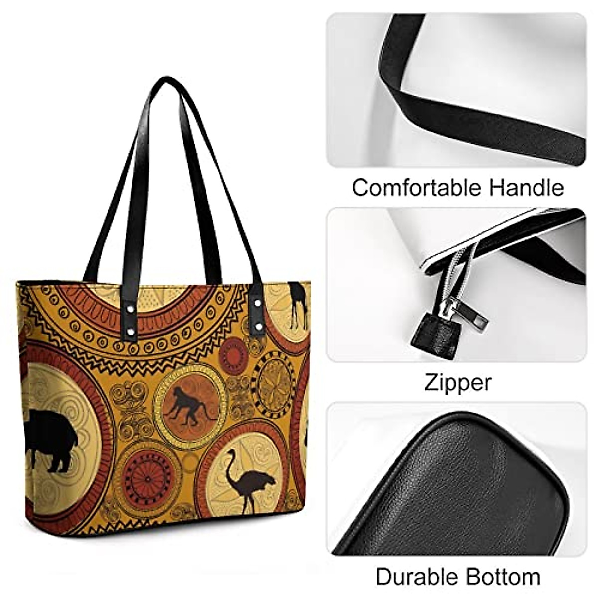 Womens Handbag Animals Leather Tote Bag Top Handle Satchel Bags For Lady