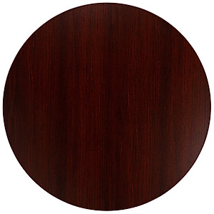 EMMA + OLIVER 36" Round Multi-Purpose Conference Table in Mahogany - Meeting Table for Office
