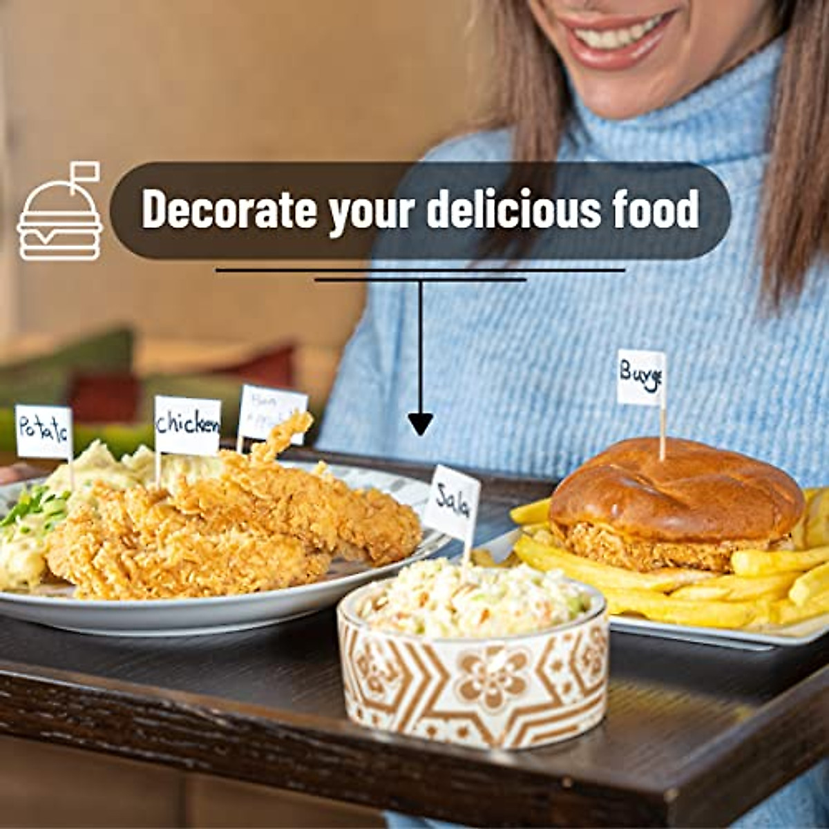 Mr. Pen- Blank Toothpick Flags, White, 100 Pcs, Cheese Markers, Cheese Labels for Charcuterie Board, Charcuterie Labels, Cheese Board Labels, Charcuterie Board Labels, Buffet Labels, Flag Toothpicks