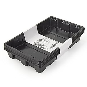 10 Seed Starting Plant Growing Trays (Without Holes) - Durable, Reusable - Grow and Start Seeds, Good for your greenhouse, microgreens and Hydroponics - PACK OF 10 FLATS + FREE PLANT LABELS