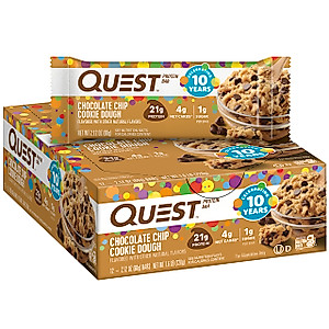 Quest Nutrition Chocolate Chip Cookie Dough Protein Bars, 12 & Chocolate Chip Protein Cookie, 12 & Double Chocolate Chip Protein Cookie, 12 Count