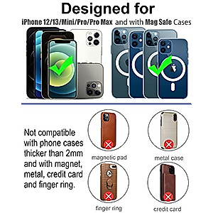 Mag-Safe Car Charger Mount, Auto-Alignment Air Vent Dashboard Magnetic Wireless Car Charger Mount for iPhone 13/13 Pro Max/13 Pro/13 Mini/iPhone 12 Pro Max/Pro/Mini iPhone 14 Series(with 18W Adapter)