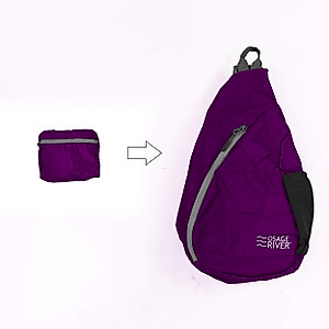 OSAGE RIVER Taber Sling Travel Bag, Foldable Crossbody, Black