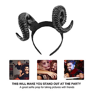 Beaupretty Gothic Sheep Horn Headband Forest Animal Cosplay Photograph Exhibition for Halloween Costume Party Photo