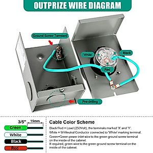 OUTPRIZE Pre-Drilled Generator Inlet Box, NEMA 3R 30 Amp Outdoor Waterproof Power Inlet Box, NEMA L14-30P 4 Prong, 125/250 Volt, 7500 Watts, ETL Listed