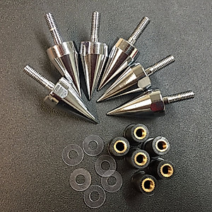 SEMT-Universal Chrome Motorcycle Spike Bolts with Mounting Parts Compatible with Windscreen Fairings License Plate [B074NVVQZD]