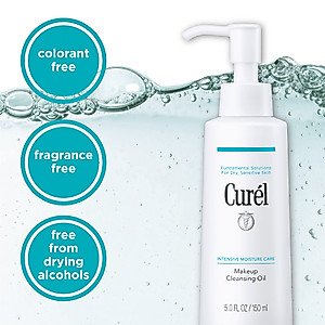 Curel Japanese Skin Care Makeup Cleansing Oil for Face, Oil-Based Makeup Remover for Dry, Sensitive Skin, Fragrance Free Facial Cleansing Oil, 5 Oz