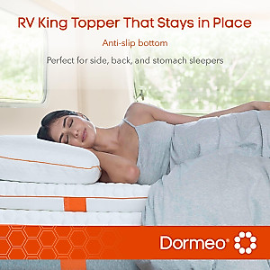 Dormeo RV King Mattress Topper - Relieving Octaspring Technology Mattress Topper - RV King Mattress Topper, Cooling Mattress Topper - 3 inch Mattress Topper King - RV King Mattress Toppers