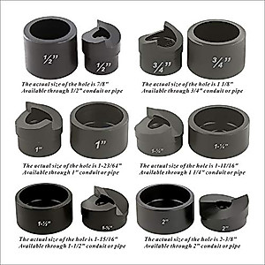 iGeelee Ratchet Knockout Hole Punch Driver Kits 1/2 to 2 inch SLUG-Buster Knockout Electrical Conduit Hole Cutter Sets KO Tool Kit (CC-60)