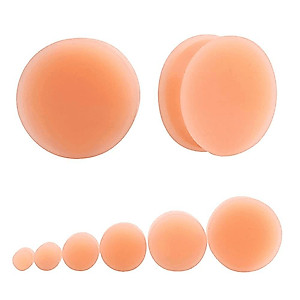 NewZenro Flesh Skin Colored Ear Gauges Silicone Double Plugs Hide Retainer Tunnels Expanders Stretcher Silicone Body Piercing Jewelry 2PCS (00g(10mm))