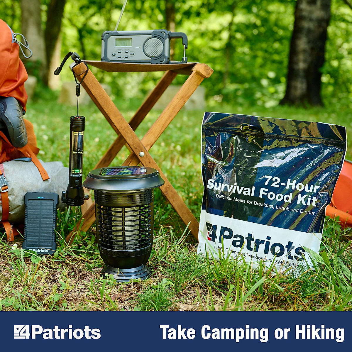 4Patriots 72-Hour Survival Food Kit: Disaster-Resistant Emergency Food With Incredible Variety Designed to Last 25 Years in Emergency Food Pouches, 20 Servings of Delicious Freeze-Dried Food, Emergency Rations For Your Disaster Food Supply