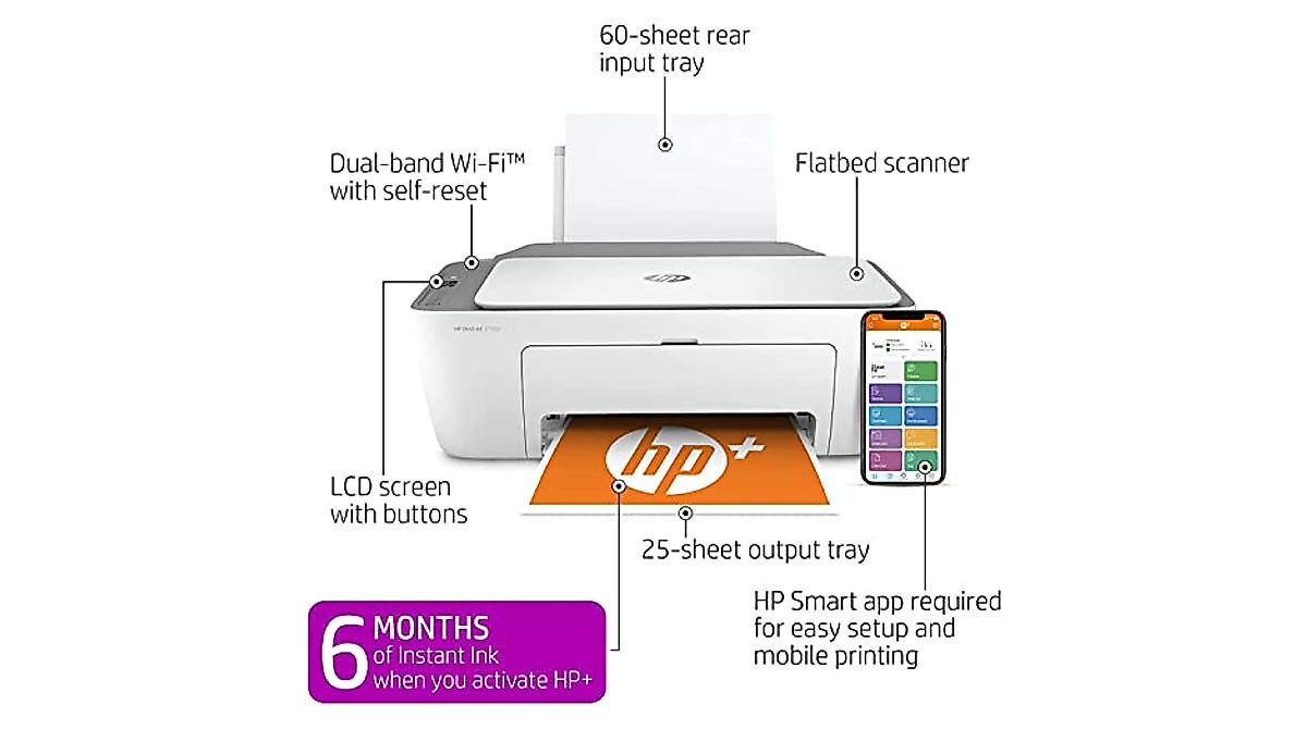 HP DeskJet 2755e All-in-One Printer - Print, Scan, Copy