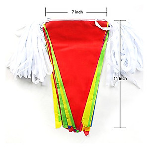 250pcs Multicolor Pennant Flags,LOOBJOYGAME 263Ft Nylon Fabric Decorations Grand Opening Banner Rope