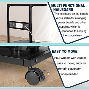 Bfttlity PC Stand Computer Tower Stand 2-Tier Metal CPU Stand with Locking Caster Wheels Suitable for Most PC (S)