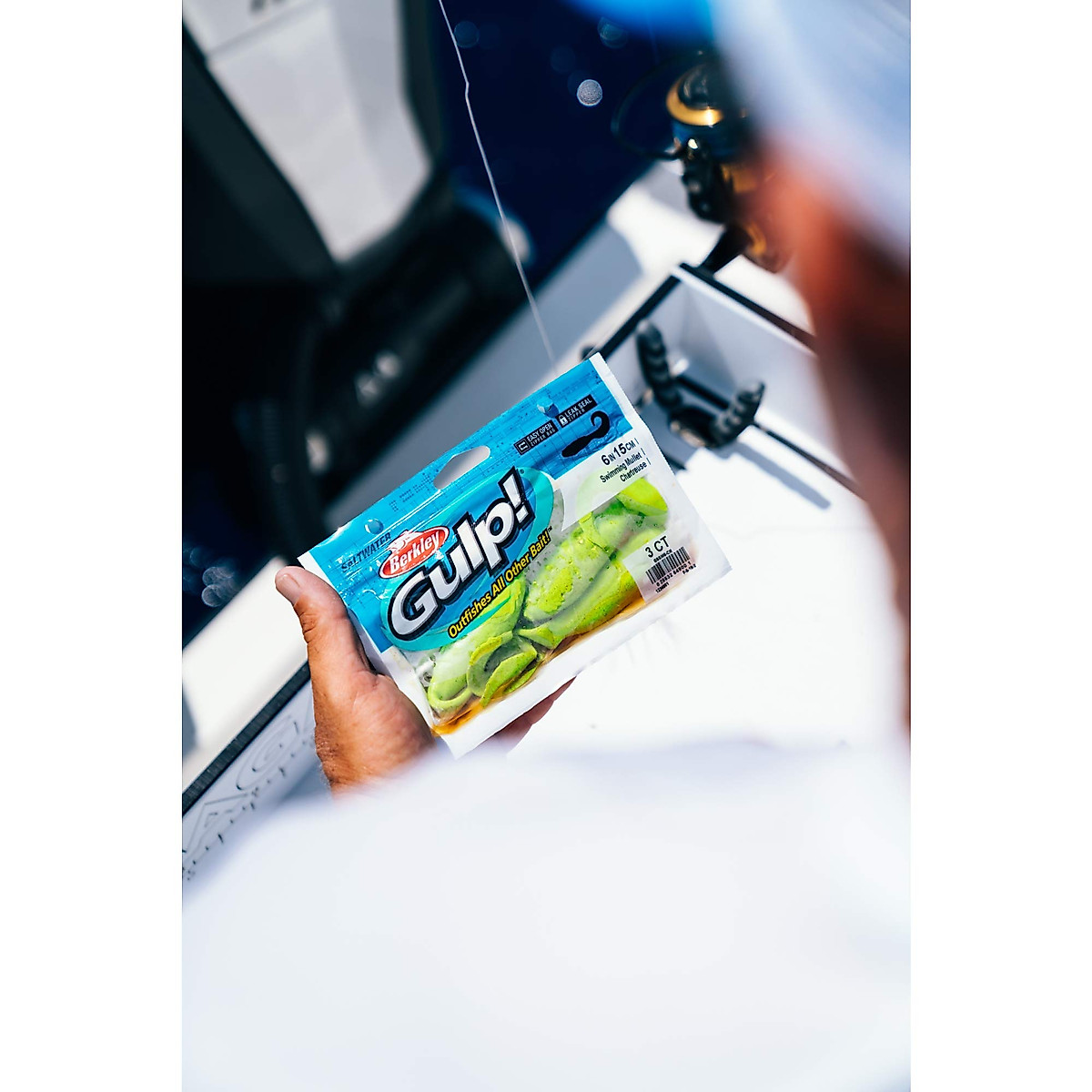 Berkley Gulp! Swimming Mullet Soft Fishing Bait, Glow/Orange, 4in