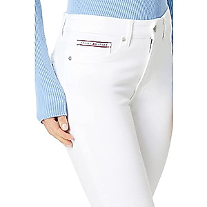 Tommy Hilfiger Women's CFF ANKL PNT W/LGO, Bright White, 12