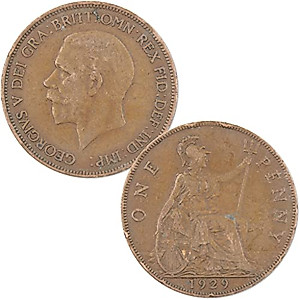 British Large Penny 5-Coin Collectible Set AG About Good or Better