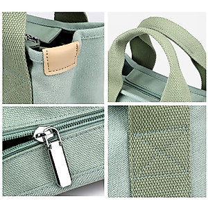 Women's canvas handbag Multi -capacity canvas bag Hobo Cross shoulder bag hand -grabbing wallet Green