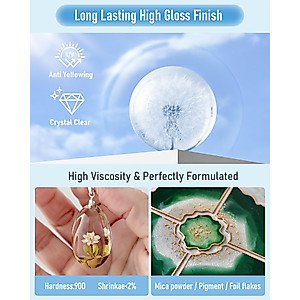 Nicpro UV Resin 500g, 2 PCS Crystal Clear UV Epoxy Resin Kit, High Viscosity & Quick Curing UV Glue Hard, UV Cured Resin for Jewelry Making, Craft, Doming, DIY and Coating