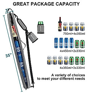 REALEAD Beer Sleeve for Golf Bag,7 Cans Insulated Beer Sleeve Cooler Discreetly in Your Golf Bag,Keeps Canned Beverages Ice Cold On Your Golf Course,Golf Accessories for Men Women(Gray)