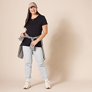 Amazon Essentials Women's Classic-Fit Short-Sleeve Crewneck T-Shirt, Pack of 2, Black, Medium