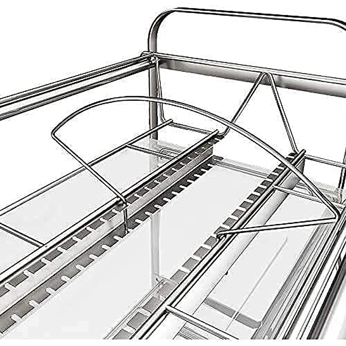 Plate Rack Dish Drainer Rack 2/3-Layer Kitchen Supplies Storage Draining with Chopsticks/Knives/Cutting Board Holder Pan Plate Holder (Color : Silver, Size : 2-Tier)