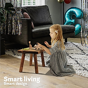 ENKEZI Shower Bench - Shower Foot Rest 12 in, Shower Stool for Shaving Legs, Rustic Scandinavian Stool - Multi-Purpose Wood Plant Stool, Adult Step Stool, (Scandinavian)