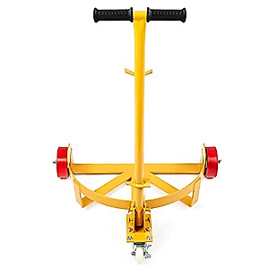 VEVOR 55 Gallon Drum Dolly, 1200 lbs Load Capacity, Barrel Dolly Cart Drum Caddy Round Dolly Steel Low Profile, Heavy Duty Steel Frame with Adjustable Handle 3 Wheels, for Workshop Factory Warehouse