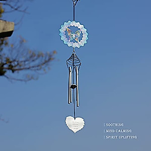 Sympathy Wind Chimes -Sympathy Gift Baskets for Loss of Loved One-Unique Condolence Gifts/Grief Gifts/Bereavement Gift for Mother/Father/Sister（Colorful Butterfly）