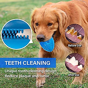 Apasiri Tough Dog Toys for Large Breed, Squeaky Dog Toys Ball, Chew Toys for Large Dogs, Puppy Teething Toys, Durable Indestructible Pet Toys for Medium Big Dogs Blue
