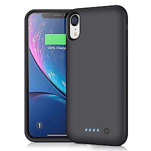 Pxwaxpy Battery Case for iPhone XR, 6800mAh Portable Charging Case for iPhone XR Extended Rechargeable Charger Case Battery Pack Compatible with Apple XR Power Bank Cover(6.1 inch), Black