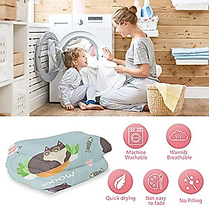 udten Cat Lover Gifts for Women Cute Cat Blanket Cat Gifts for Women Girls, Cat Throw Blanket Cat Mom Gifts for Women Birthday Mother's Day Children's Day Gifts,50"x40"