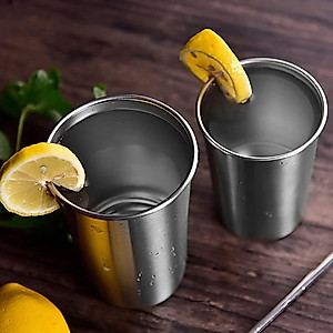 BESPORTBLE Stainless Steel Shot Cups Tumbler: 1 Set Metal Shooters with Leather Carrying Case for Whiskey Liquor Drinking Vessel Sauce Cups Dipping Bowls for BBQ Kitchen Camping Travel