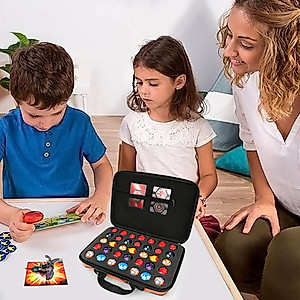 Toy Organizer Storage Case Compatible with Bakugan Figures, BakuCores and Small Dolls, Mini Toys Container Carrying Box with Mesh Pocket (Bag Only)