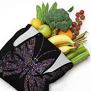 JABNOW Butterfly Canvas Tote Bags, Reusable Shopping Grocery Bags For Gym Beach Travel, Large Capacity/Lightweight