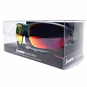 Franklin Sports Pickleball Sunglasses - All Sport UV Glasses for Tennis, Pickleball, Cycling, Rowing + More - Athletic Shades with Headband + Carry Bag, Red