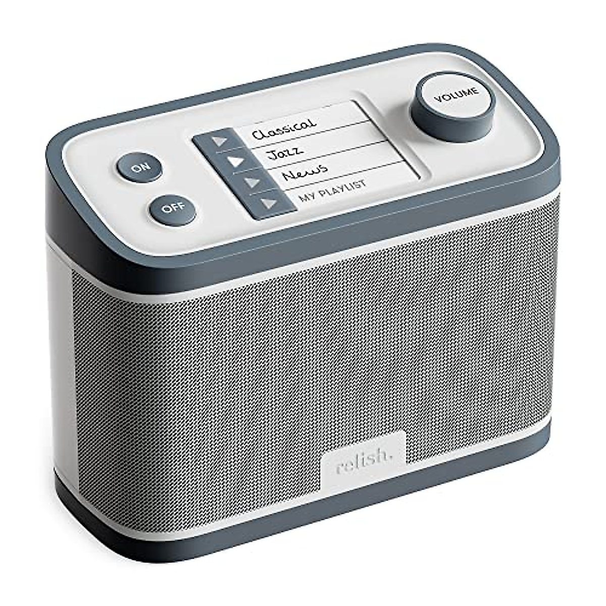 Relish - Simple Portable FM Radio and Music Player for Seniors, Those with Dementia and Alzheimer’s or Visually Impaired – Large Buttons, Simple Design, Easy to Use