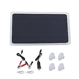 Yoidesu Solar Panel Kit 20W 12V, Solar Car Battery Charger Portable Power Backup Kit with Clip Adapter for Charging Car RV Boat Mobile Phone