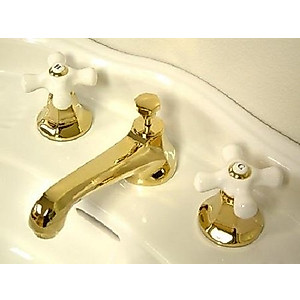 Nuvo Elements of Design New York 2-Handle 8" to 16" Widespread Lavatory Faucet Pop-up, 5-1/2", Polished Brass