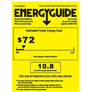 Keystone 8,000 BTU Slider Casement Window-Wall Air Conditioner and Dehumidifier with 4-Way Air Direction Control, Window AC Unit for Small-Medium Sized Rooms up to 350 Sq. Ft.