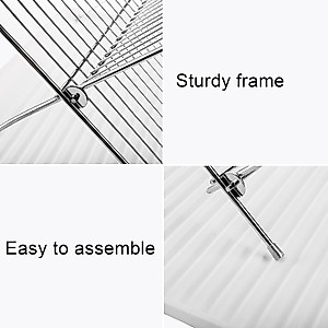 Youeon Foldable Dish Drying Rack with Drainboard, Stainless Steel 2 Tier Dish Drainer Rack, Collapsible Dish Drainer, Folding Dish Rack for Kitchen Sink, Countertop, Cutlery, Plates, Dishes