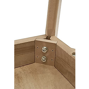 DAIVA CASA Orion 37 inch Round Wooden Dining Table Birch Circle Dinner Table Solid Wood Kitchen & Dining Room Tables/Scandinavian Furniture Mid Century Modern Table Brown Small Dining Room Table